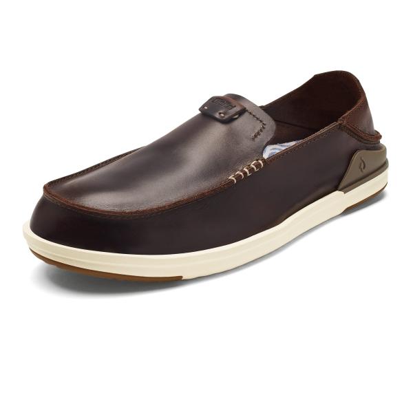 商品名: OLUKAI Kakaha Men's Slip-On Shoes, Full-Grain Leather Sneakers, Gel Insert for Comfort &amp; Support, Comfort Fit &...