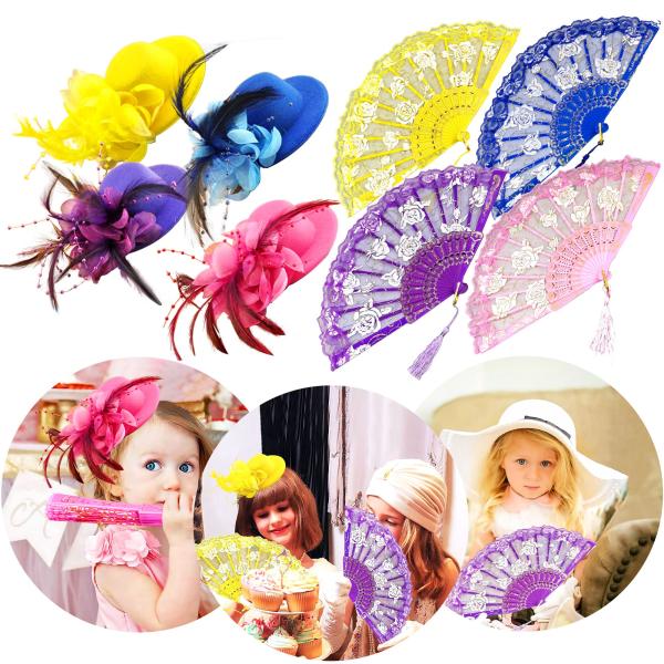 商品名:  LaVenty 8 PCS Tea Party Supplies Lets Partea Supplies Partea Decoration Tea Party Hats For Girl Tea Party Folding ...
