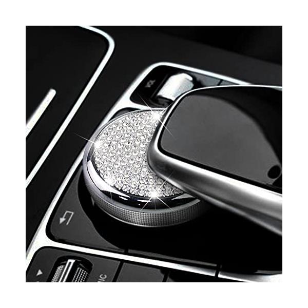 商品名: センターコントロール マルチメディアボタン キラキラクリスタルエンブレムカバー メルセデス・ベンツ Cクラス C300 Eクラス E300用 シャイニーアクセサリー パーツ ロゴ ステッカー バッジ デカール インテリア デコレー...