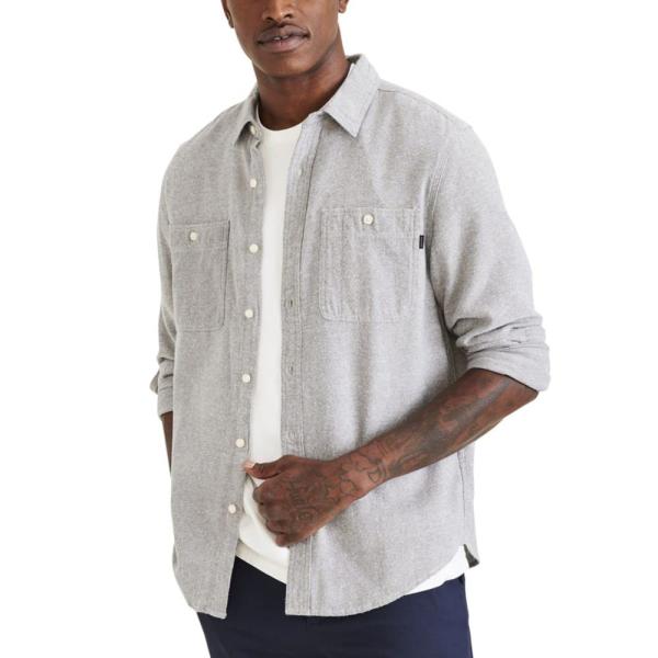 商品名: Dockers Men's Regular Fit Long Sleeve Two Pocket Work Shirt, (New) Chimera Grey-Salinas Solid, X Large Dockers Men'...