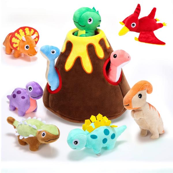 商品名:  Threan Dinosaur Volcano House with 9 Plush Dinosaurs Stuffed Animals, Dinosaur Plush Gifts Toys for Kids Boys Girl...