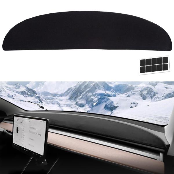 商品名: KEYOOG ダッシュボードカバー ダッシュマット Tesla 2017-2023 モデル3/2020-2023モデルY用 車のダッシュボードボードマット アンチグレアカーペット 滑り止めパッド サンシールドプロテクター (ブラッ...