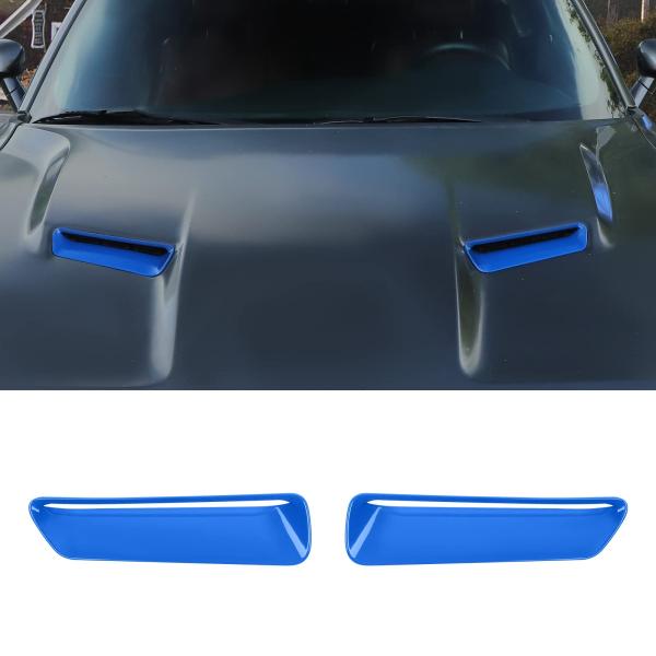 商品名:  RT-TCZ for Challenger Hood Scoop Vent Cover Trim Blue for Dodge Challenger 2015-2023 Blue Exterior Accessories 2pc...