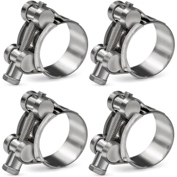 商品名: PEROMI - Paquete de 4 abrazaderas de manguera de tornillo en T de 26-28 mm, acero inoxidable 304 abrazaderas de tub...