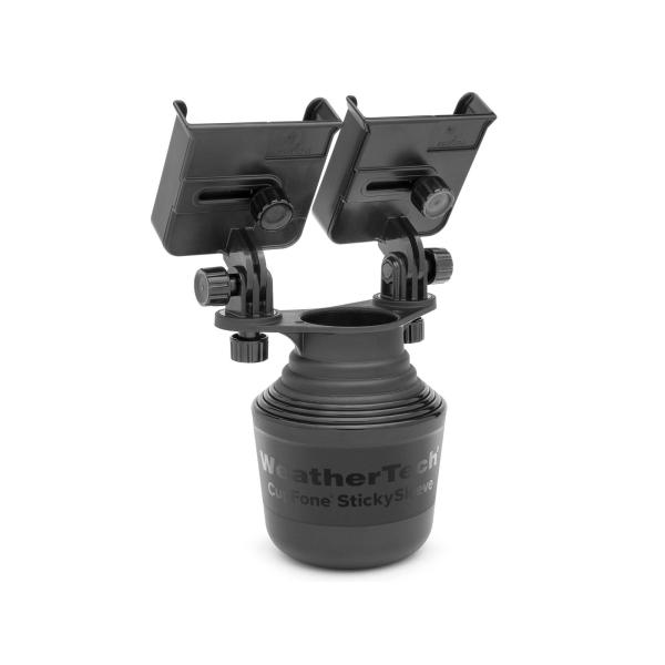 商品名: WeatherTech CupFone Duo XL ユニバーサルデュアル携帯電話カップホルダー(8ACF12XLD) ブラックプラスチックノブ付き WeatherTech CupFone Duo XL - Universal D...