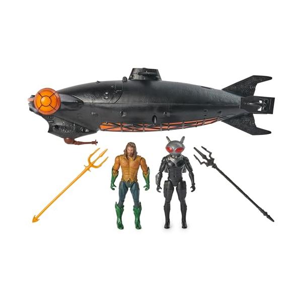 商品名: アクアマンDCコミックス vs ブラックマンタバトルセット 4インチ アクションフィギュア ライト&amp;サウンド付き コレクタブルスーパーヒーローキッズおもちゃ 男の子と女の子向け DC Comics, Aquaman vs ...