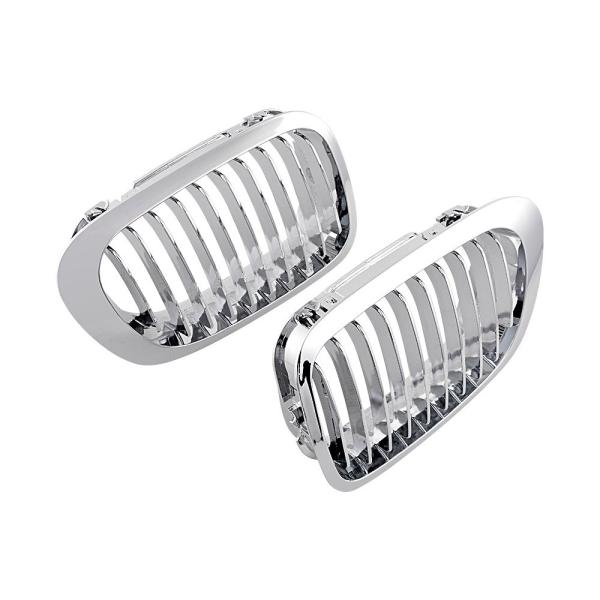 商品名:  1 Pair Euro Style Front Kidney Grille Grill Chrome Compatible with BMW E46 325Ci 330Ci 3 Series 2DR 1999-2002, Sin...