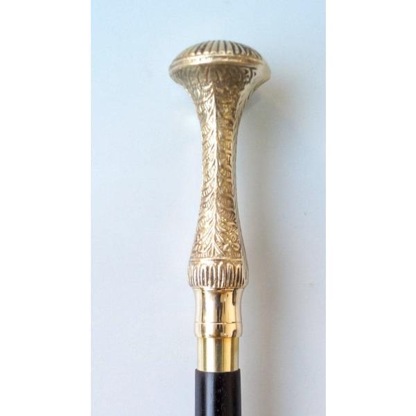 商品名:  Gold Antique Long Knob Handle Vintage Walking Stick Cane Brass Wooden Finish Walking Stick Brass Handle black 40 i...