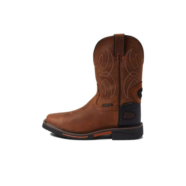 商品名:  JUSTIN Men's Dallen Waterproof Western Work Boot Nano Composite Toe Brown 11.5 D(M) USブランド: JUSTIN商品サイズ: 11.5高さ: 4...