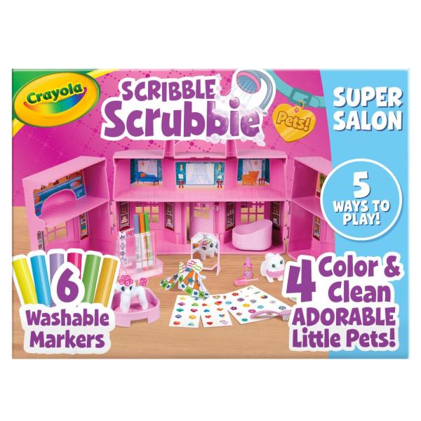 商品名: Crayola Scribble Scrubbie Pets Super Salon, Color, Paint &amp; Wash Toy, Gift for Kids, Ages 3, 4, 5, 6 Crayola Scr...
