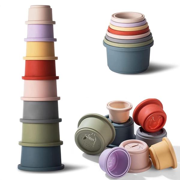 商品名:  ZZYFGH Stacking Cups Toy for Baby, 8Pcs Nesting Cups with Pattern Fun Educational Montessori Gifts Cups Toys for T...