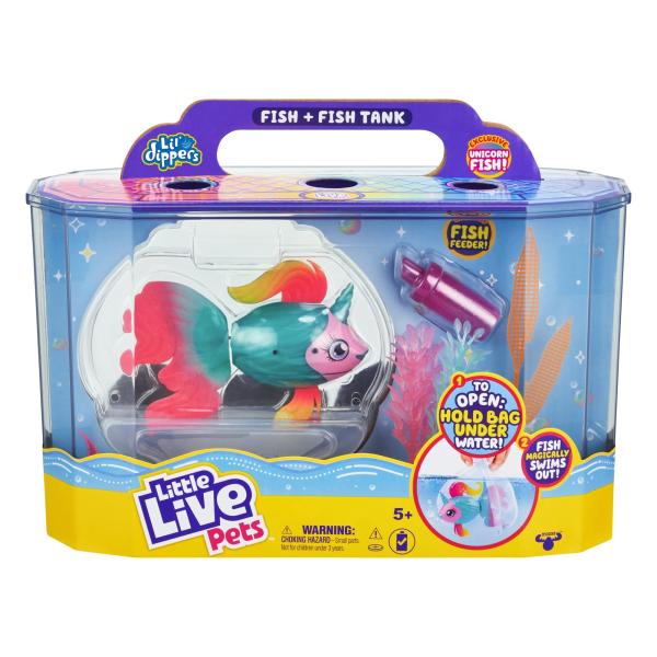 商品名: Little Live Pets Lil' Dippers Spielset mit Aquarium und exklusivem, interaktivem Lil' Dipper Fisch Fantasea, Futter...