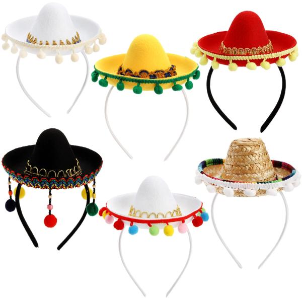 商品名:  TOPZEA 6 Pack Sombrero Hat, Fabric and Straw Mini Mexican Headband Party Hats, Birthday Cinco De Mayo Outfit Decor...