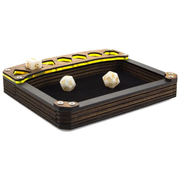 商品名:  C4Labs Mini Display Dice Tray with Genuine Walnut Top ? Black Velvet, Sunburst Orangeブランド: C4Labs商品サイズ: Black Velv...