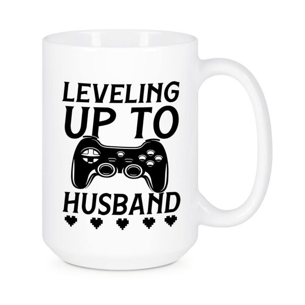 商品名:  BigTees Leveling Up To Husband Coffee Cup | Funny Gamer Pottery Mug | Gamer Gifts For Men Son Nephew Daughter From...
