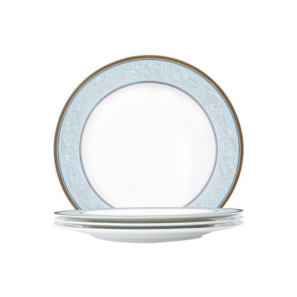 商品名:  Wpslnwo Fine Bone China Dinner Plates Sets, 4 Pcs Classic Relief Pattern Gilt Edged High Grade 10.5 inch Dinnerwar...