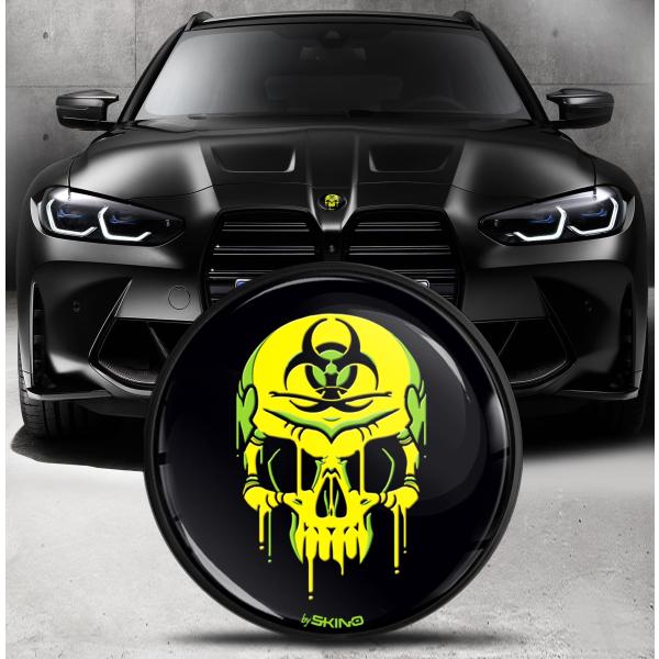 商品名:  Biomar Labs Compatible with BMW Emblem 51148132375 Front / Hood / Trunk Tuning Badge Logo 82mm Skull Toxic EO 14ブラ...
