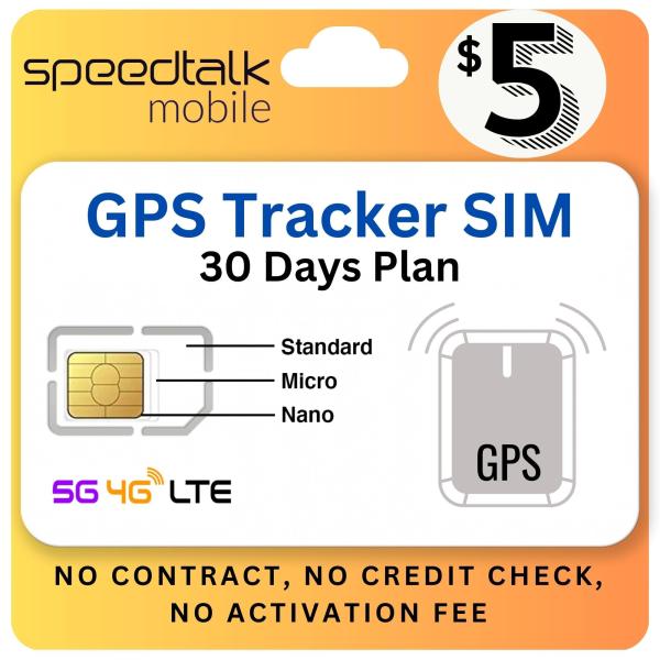 商品名:  SpeedTalk Mobile Tracker SIM Card for 5G 4G LTE GSM Pet Senior Kids Car Smart Watch GPS Tracking Devices Locators ...
