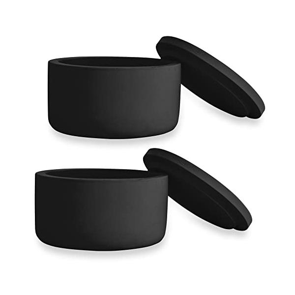 商品名: Iron Lily コンクリートキャンドルジャーホルダー (空) ミニマットハンドメイドシリンダー ホームデコレーション DIYキャンドル作成 クラフトコンテナ フラワーベース 鉛筆ホルダー 14オンス (ブラック 2個パック) ...