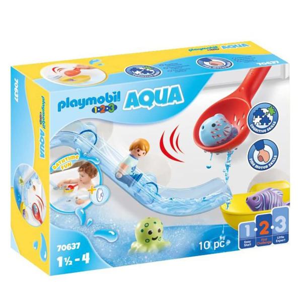 商品名: Playmobil 1.2.3 AQUA 70637 Water Slide with Sea Animals, Bath Toy for Toddlers, Early Learning Toy For Children fro...
