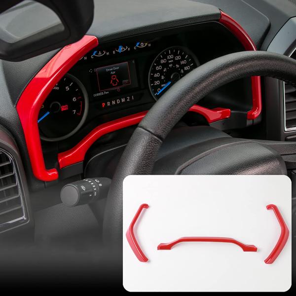 商品名:  Linskip Dashboard Side Meter Cover Trims Kit for 2015 2016 2017 2018 2019 2020 Ford F150 F250 F350 Super Duty(red)...