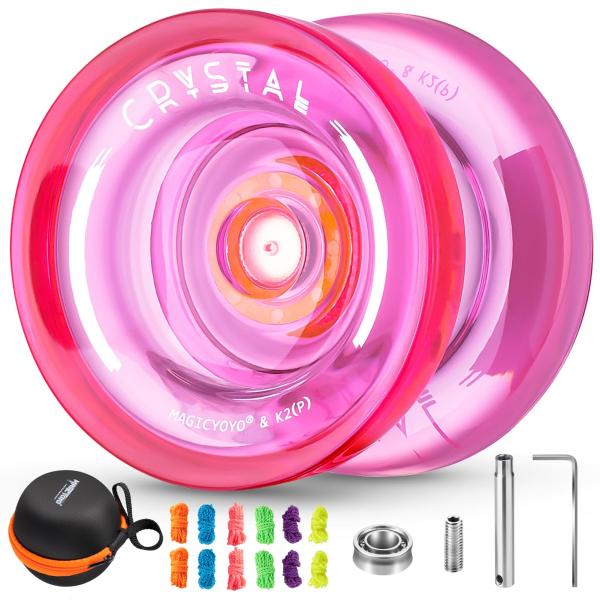 商品名: MAGICYOYO K2 クリスタルヨーヨー プロフェッショナル レスポンシブ ヨーヨー 子供用 デュアルパーパスヨーヨーベアリング 無反応ヨーヨーベアリング 上級者用 + ヨーヨーストリング12本 + ベアリングリムーバー + ...