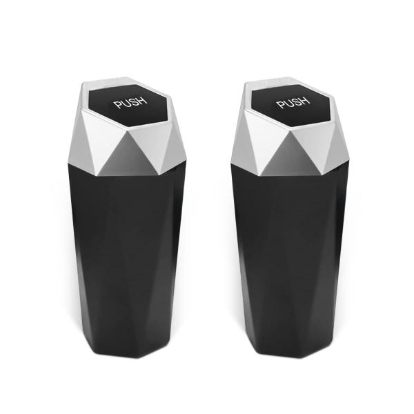 商品名: 車用ゴミ箱 蓋付き 2個 ミニポータブル 自動ゴミ箱 小さな漏れ防止 ダイヤモンドデザイン 防水 車両 ゴミ箱 自動車 ホーム オフィス キッチン 寝室用 (シルバー, 2) 2PCS Car Trash Can with Lid...