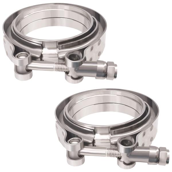 商品名:  2Pcs 2.5 Inch V-Band Flange Clamps, Stainless Steel Exhaust V Band Clamp with Male Female Quick-release Flat Flang...