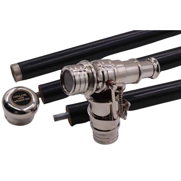 商品名: 装飾杖 歩行杖 杖 杖 彫刻杖 木杖 (望遠鏡カラー-シルバー) Decorative Cane, Walking Cane, Walking Stick, Carved Cane, Wood Cane, (Telescope C...