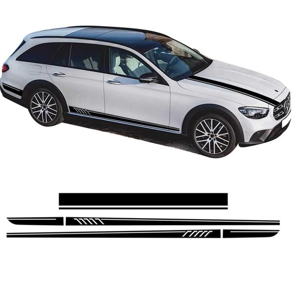 商品名: メルセデスベンツEクラスS213W213A238 C238 E63 S AMG E43E532021アクセサリー3個カーフードデカールサイドストライプスカートステッカーに適合 Teptdirio Fit for Mercedes ...