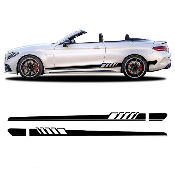 商品名: メルセデスベンツCクラスW205C63AMG C43 A205 C205 S205 C200C300C350アクセサリーエディション1サイドストライプスカートステッカーデカールに適合 Teptdirio Fit for Merce...