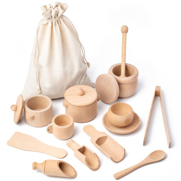 商品名:  Busy edition 13-Piece Wooden Sensory Bin Tools for Toddlers Montessori Toys, Matching Sensory Bins for Toddlers 1-...