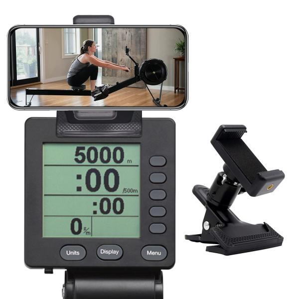 商品名: Concept 2 ローイングマシンモニター用携帯電話ホルダー 調節可能な回転可能なスマートフォンクレードル/電話マウント RowErg、SkiErg、BikeErgのPM 2/3/4/5モニターに対応 - ブラック Phone ...