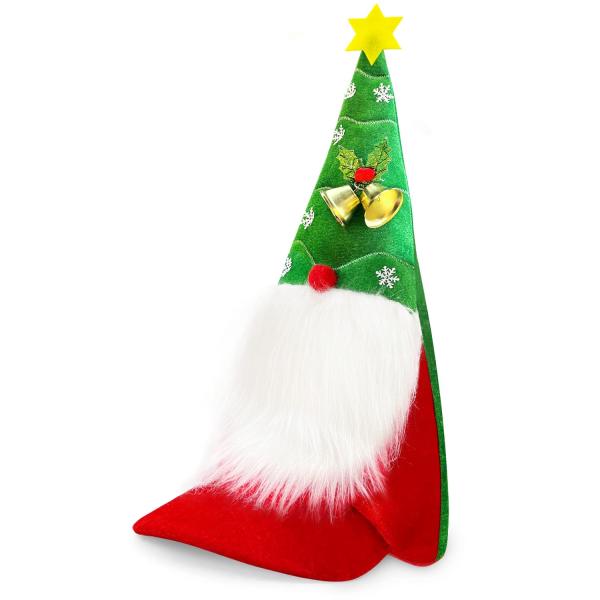 商品名:  DANCELF Christmas Elf Hat, Gnome Hat,Christmas Tree Hats with Jingle Bell, Holiday Hat for Xmas New Year Festive P...