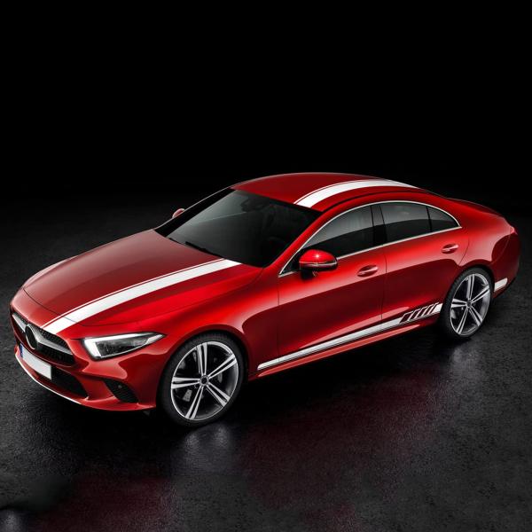 商品名: メルセデスベンツCLSクラスW219C219W218 C218 X218 C257CLS63AMGアクセサリーエディション1ドアサイドストライプスカートステッカーデカールに適合 Teptdirio Fit for Mercedes...