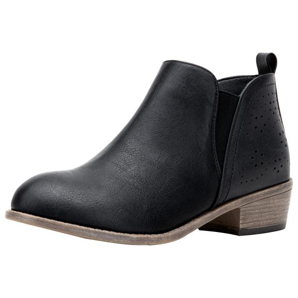 商品名:  Jeossy Women's 9615 Chelsea Ankle Boots, Cutout Perforated Slip on Short Booties, Black, Size 8(DJY9615 Black 08)ブ...