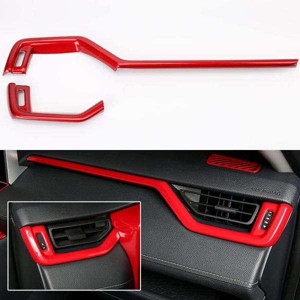 商品名:  LEXLEY 2pcs Red Style Center Console Dash Board Panel Dial Dashboard Cover Trims Interior Accessories For Toyota 2...