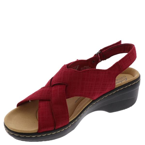 商品名: Clarks (クラークス) レディース Merliah Echo ヒールサンダル, Red Interest, 9.5 Clarks Women's Merliah Echo Heeled Sandal, Red Interes...