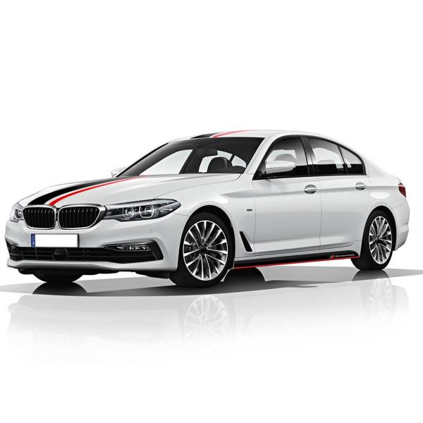 商品名: BMW F20 F30 F10 F31 F11 F01F22F32ブラックレッドMパフォーマンスサイドスカートステッカーフードルーフトランクストライプビニールデカールステッカーに適合 Fit for BMW F20 F30 F10...