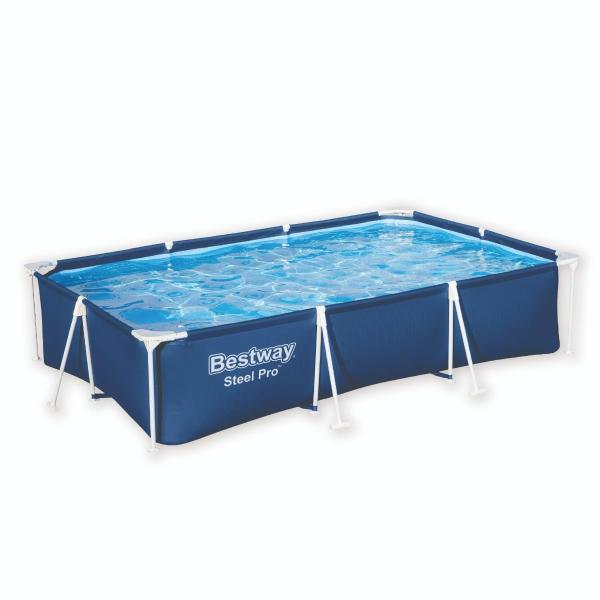 商品名: Bestway Steel Pro Frame Pool ohne Pumpe 300 x 201 x 66 cm, dunkelblau, eckig Bestway Steel Pro | Metal Frame Above ...