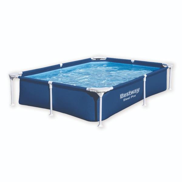 商品名: Bestway Steel Pro Frame Pool ohne Pumpe 221 x 150 x 43 cm, dunkelblau, eckig Bestway 56401 Steel Pro Pool | Swimmin...