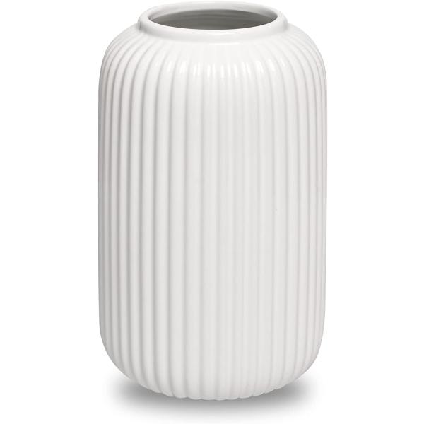 商品名: FLORLAB ホワイトフラワー花瓶 8.7インチ - クラシックホワイト花瓶 パンパスグラスとフレッシュまたはドライフラワーに - テーブル装飾 ホワイト花瓶 - モダンホワイトセラミック花瓶 新築祝い 母の日ギフト FLORL...