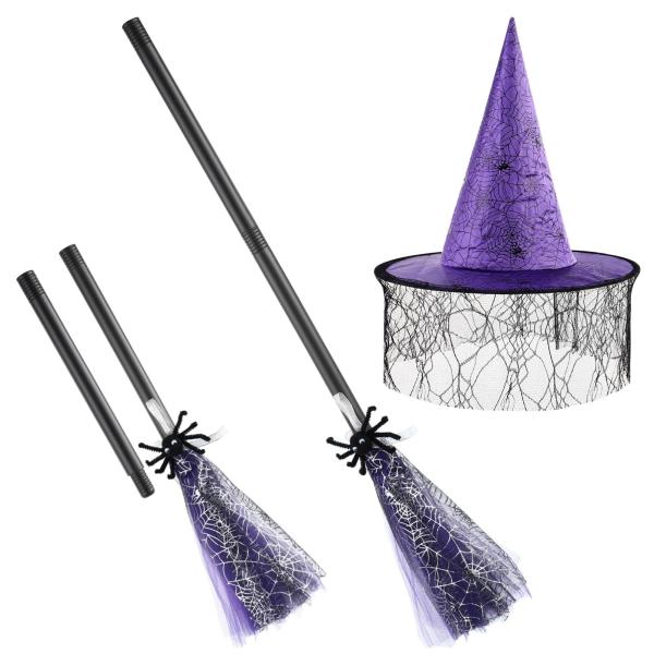 商品名:  Halloween Witch Broomstick Witch Hat Party Decoration Props Costume Party Broom Witch Hat for Kids Halloween Decor...