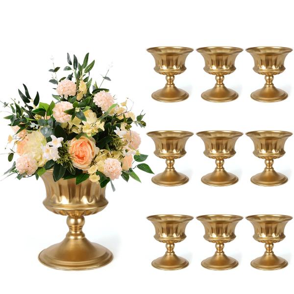 商品名: 結婚式のセンターピース用ゴールド花瓶 10個セット 金属製花瓶 小さなテーブルセンターピース フラワースタンド ウェディングアレンジメント 結婚披露宴 ホームフローラル装飾 記念日 Gold Vases for Wedding C...