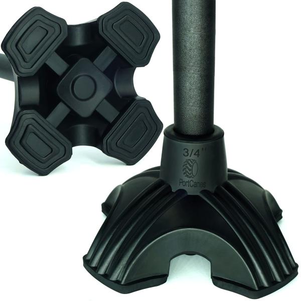 商品名: PortCanes Cane Tips 100%天然ゴム 交換用ウォーキングケーンチップ 自立式ベース 4プロングケーンフットパッド付き 3/4インチ歩行杖用 PortCanes Cane Tips 100% Natural Ru...