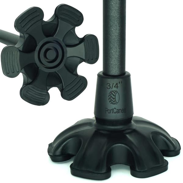 商品名:  PortCanes Cane Tips Replacement Walking Cane Tips Self-Standing Base with 6 Prong Rubber Cane Foot Pad for 3/4 Inc...