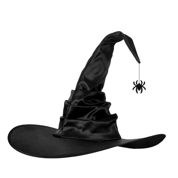 商品名:  PENINSULA LOVE Women Halloween Witch Hat Black Pleated Wizard Hat Spider Bat Pendant Top Hat for Party Cosplay Fan...