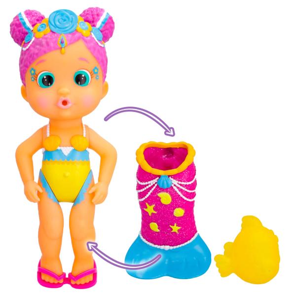 商品名: Magic Tail Mermaids Melodie Mermaid doll con coda lucida rivibile e il suo ico di mare; schizza acqua e bolle - gio...