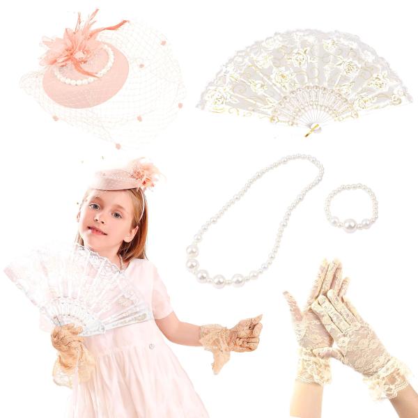 商品名:  JeVenis Set of 4 Tea Party Hats for Kids Tea Party Necklace Gloves Lets Partea Bridal Shower Suppliesブランド: JeVenis...