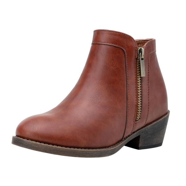 商品名:  Jeossy Women's Ankle Boots 9618 Cognac Zipper Fall Low Stacked Heel Booties Shoes Size 8(DJY9618 Cognac 08)ブランド: J...